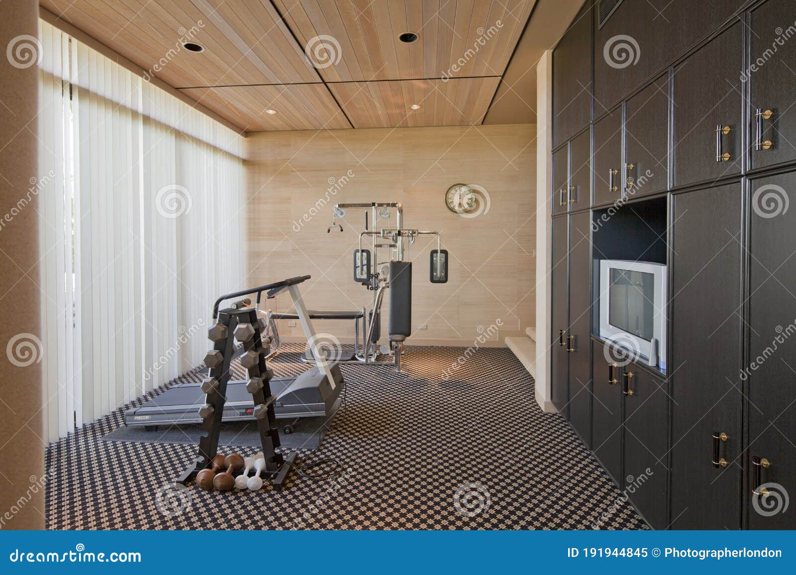 Full Length View of Home Gym Stock Image - Image of muscle, health ...