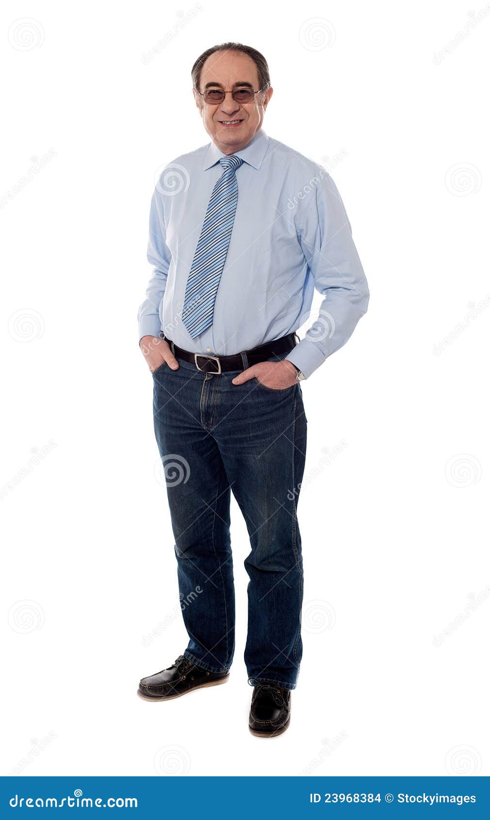 Full Length View of a Relaxed Old Man, Smiling Stock Photo - Image of ...