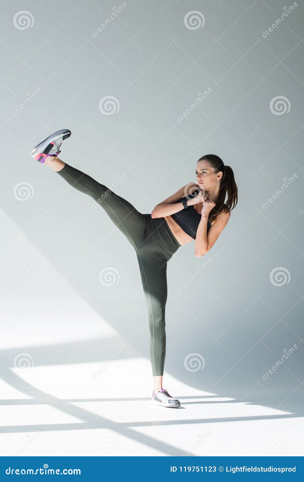 Full Length View of Young Sportswoman Stock Image - Image of sporty ...