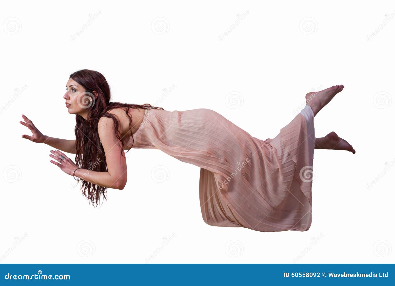 Full Length of Woman Levitating Stock Photo - Image of full, calm: 60558092
