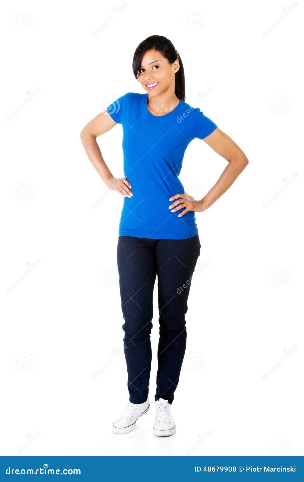 Full Length Woman Posing with Hands on Hip Stock Photo - Image of ...