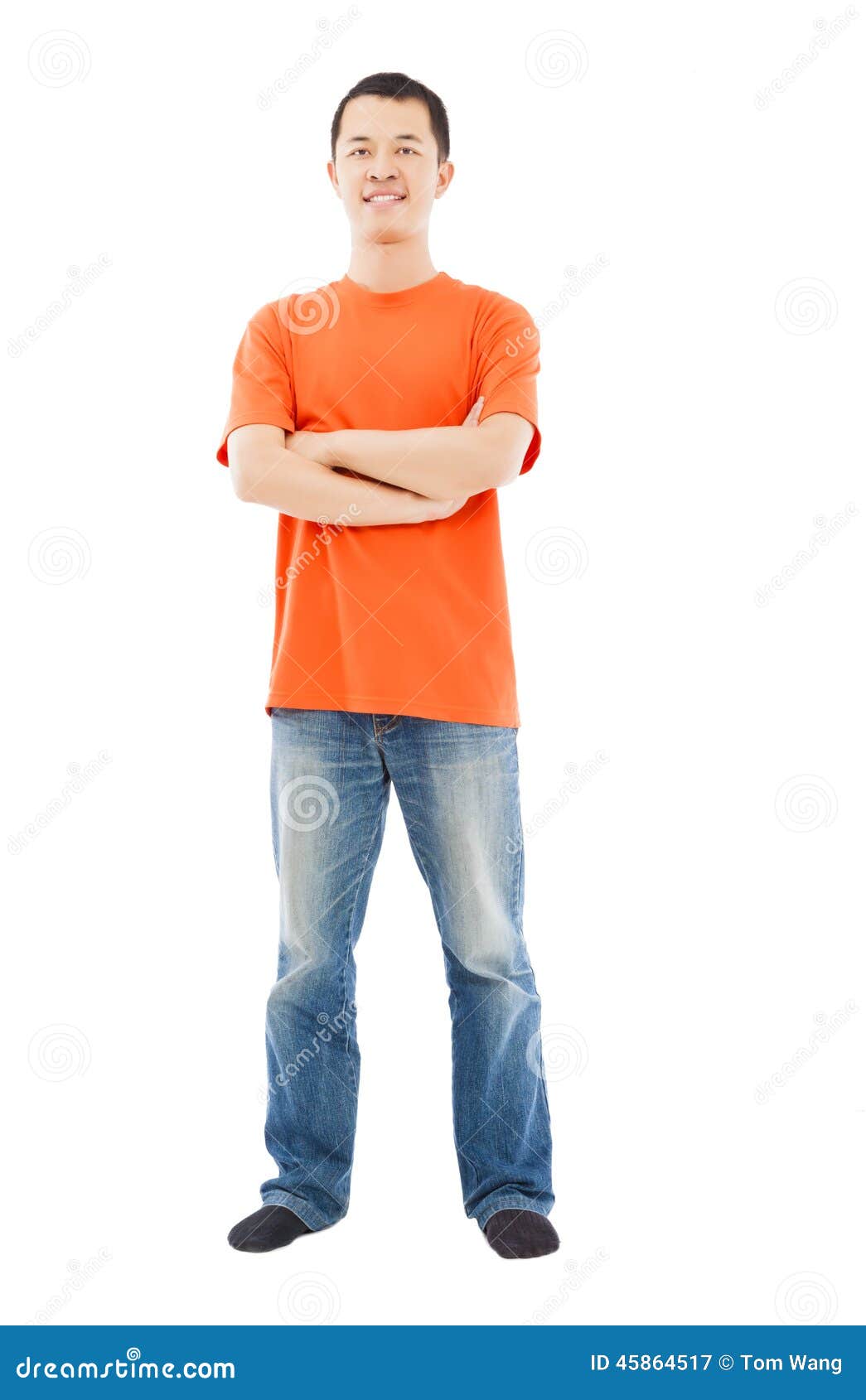 Full Length of Young Asian Man Standing. Stock Image - Image of cool ...