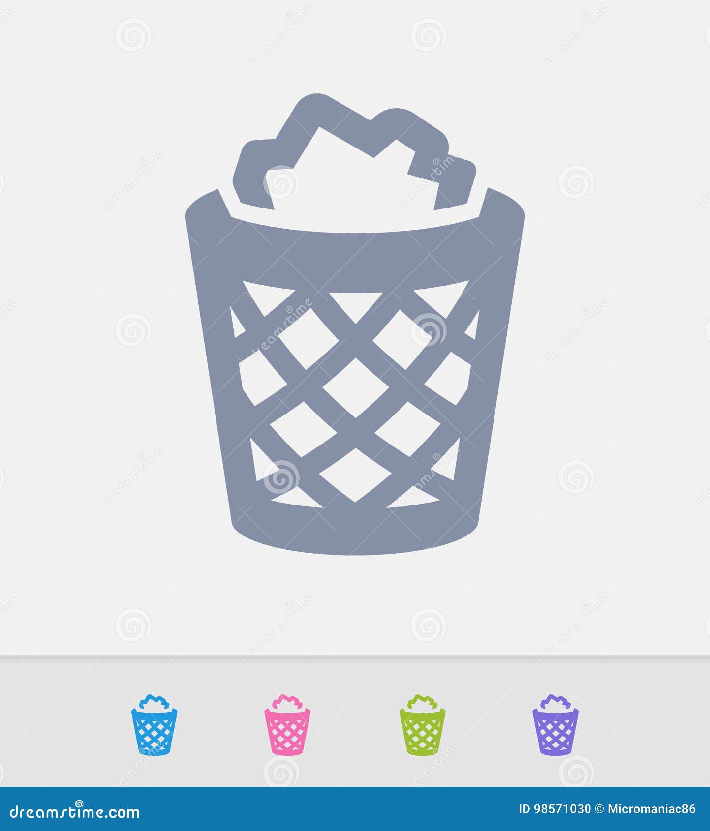 Full Litter Bin - Granite Icons Stock Vector - Illustration of basket ...