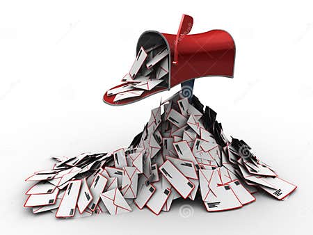 Overflowing mailbox stock illustration. Illustration of envelope - 7795898