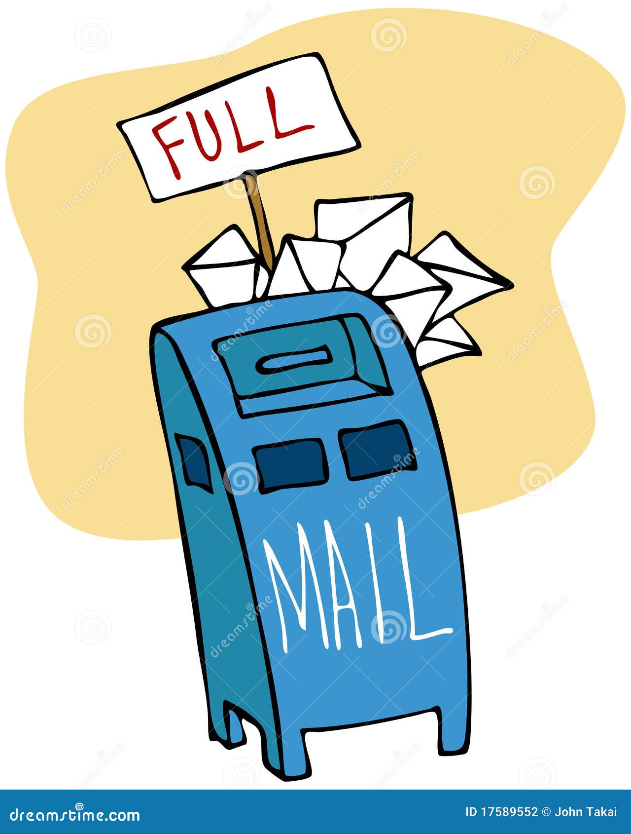 Full Mailbox stock vector. Illustration of postal, graphic - 17589552