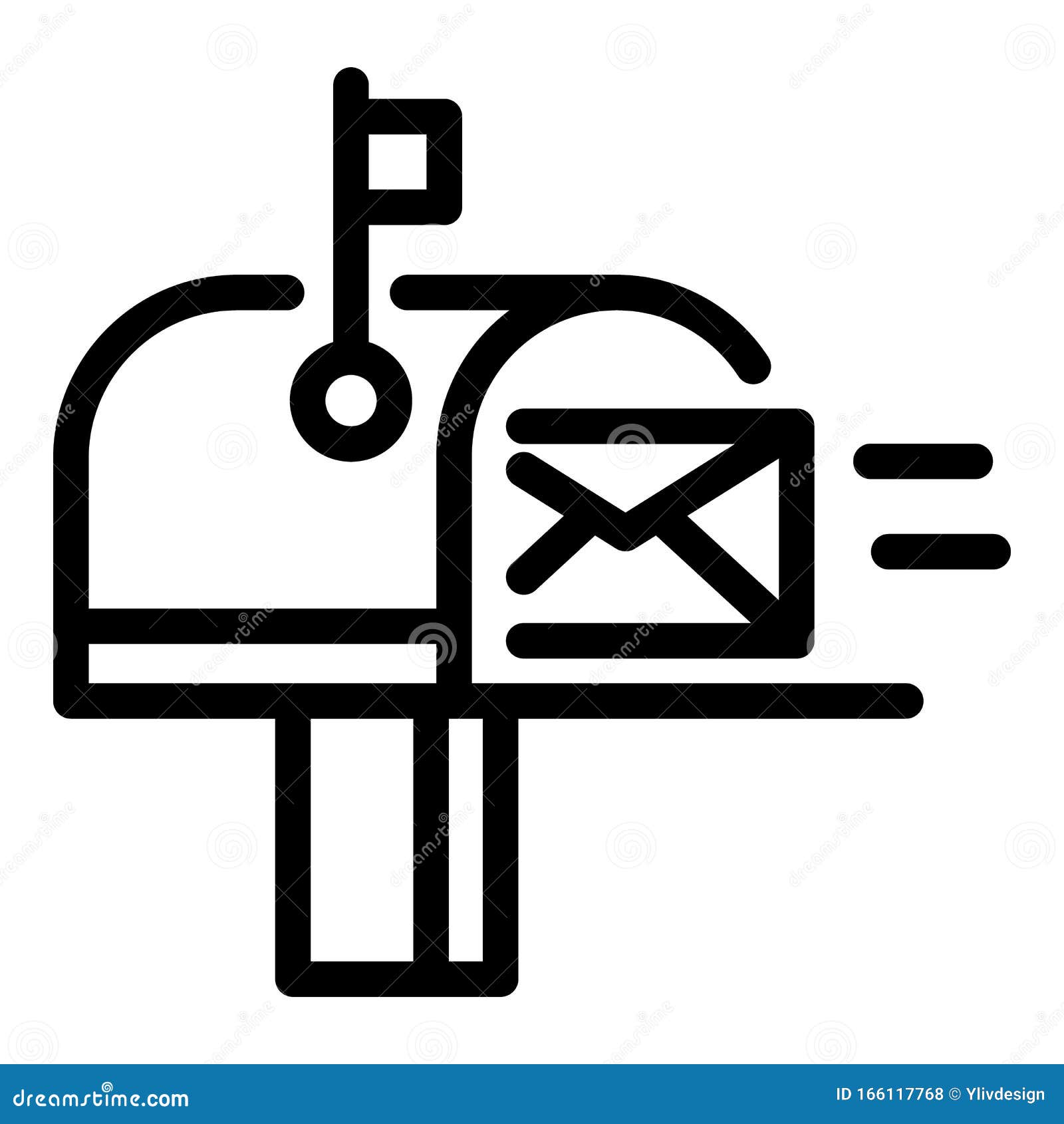Full Mailbox Icon, Outline Style Stock Vector - Illustration of letter ...