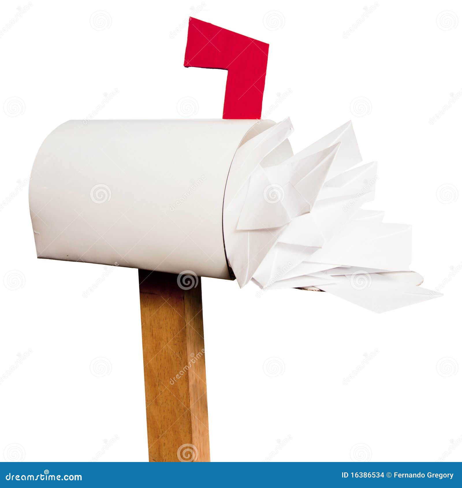 Full Mailbox Isolated On White Background Royalty-Free Stock Photo ...