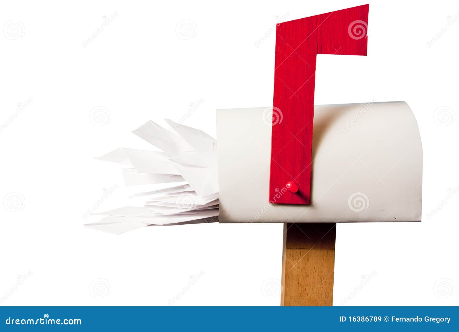 Full Mailbox Isolated on White Background Stock Image - Image of ...