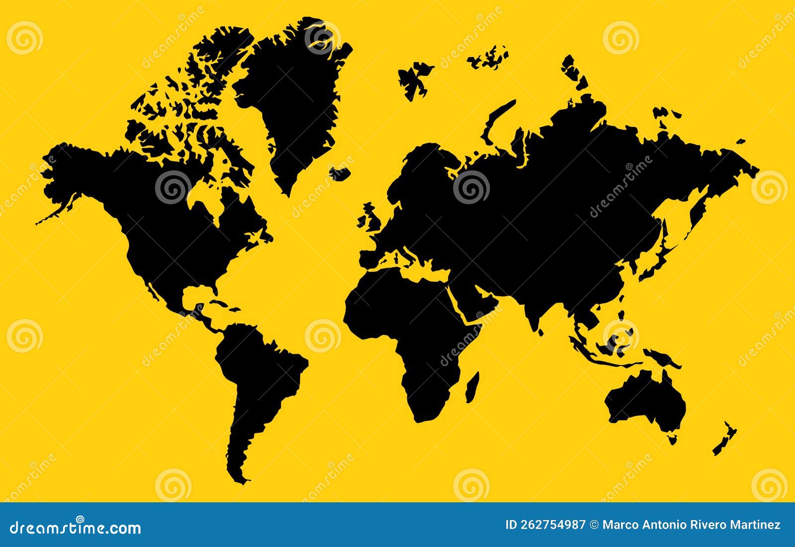 Full Map of the World with All Continents Stock Illustration ...