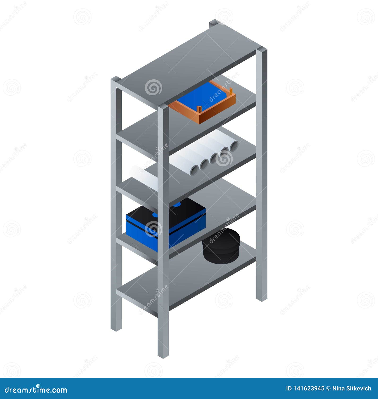 Full Metal Rack Icon, Isometric Style Stock Vector - Illustration of ...