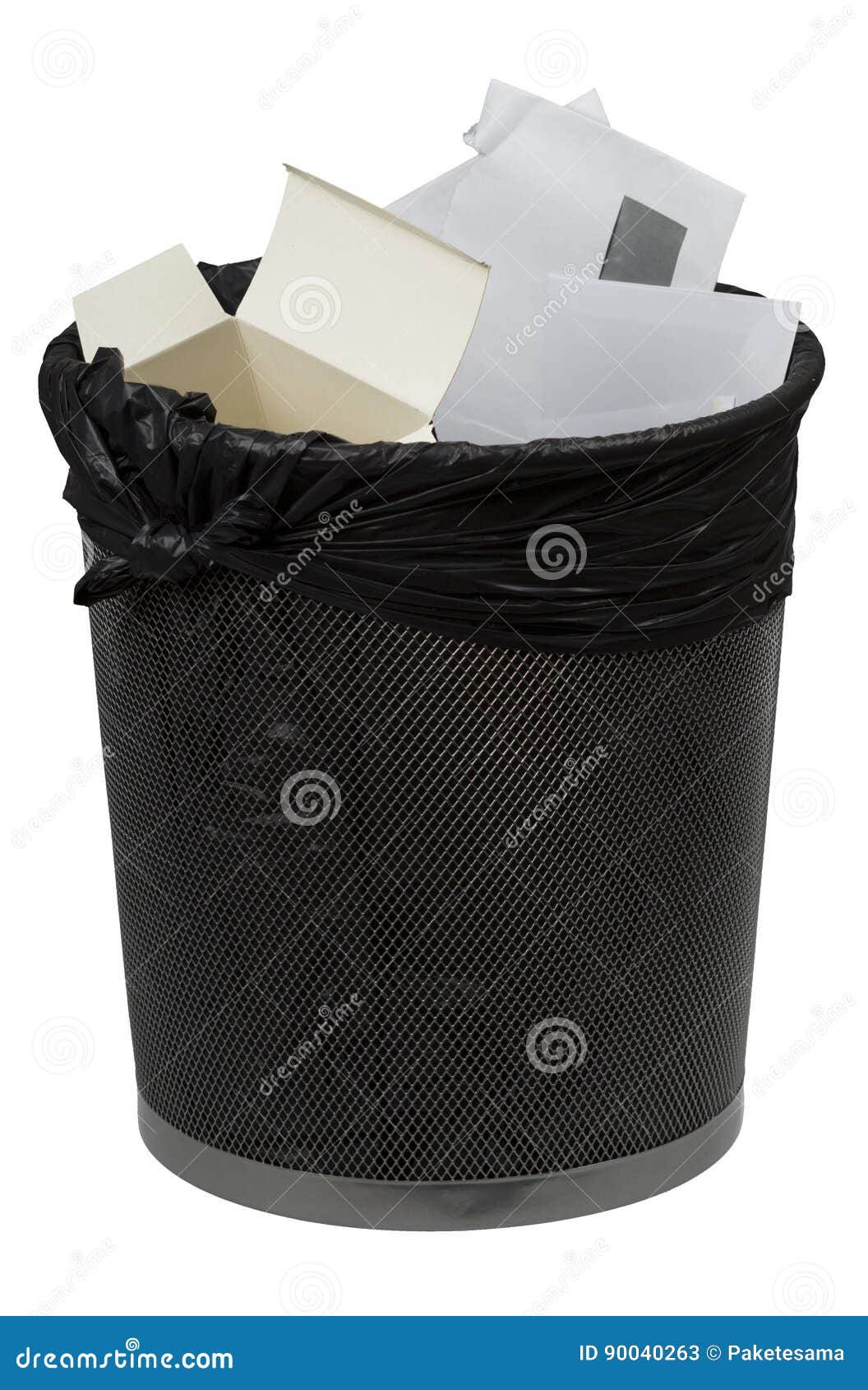 Full metal trash bin stock image. Image of paperwork - 90040263