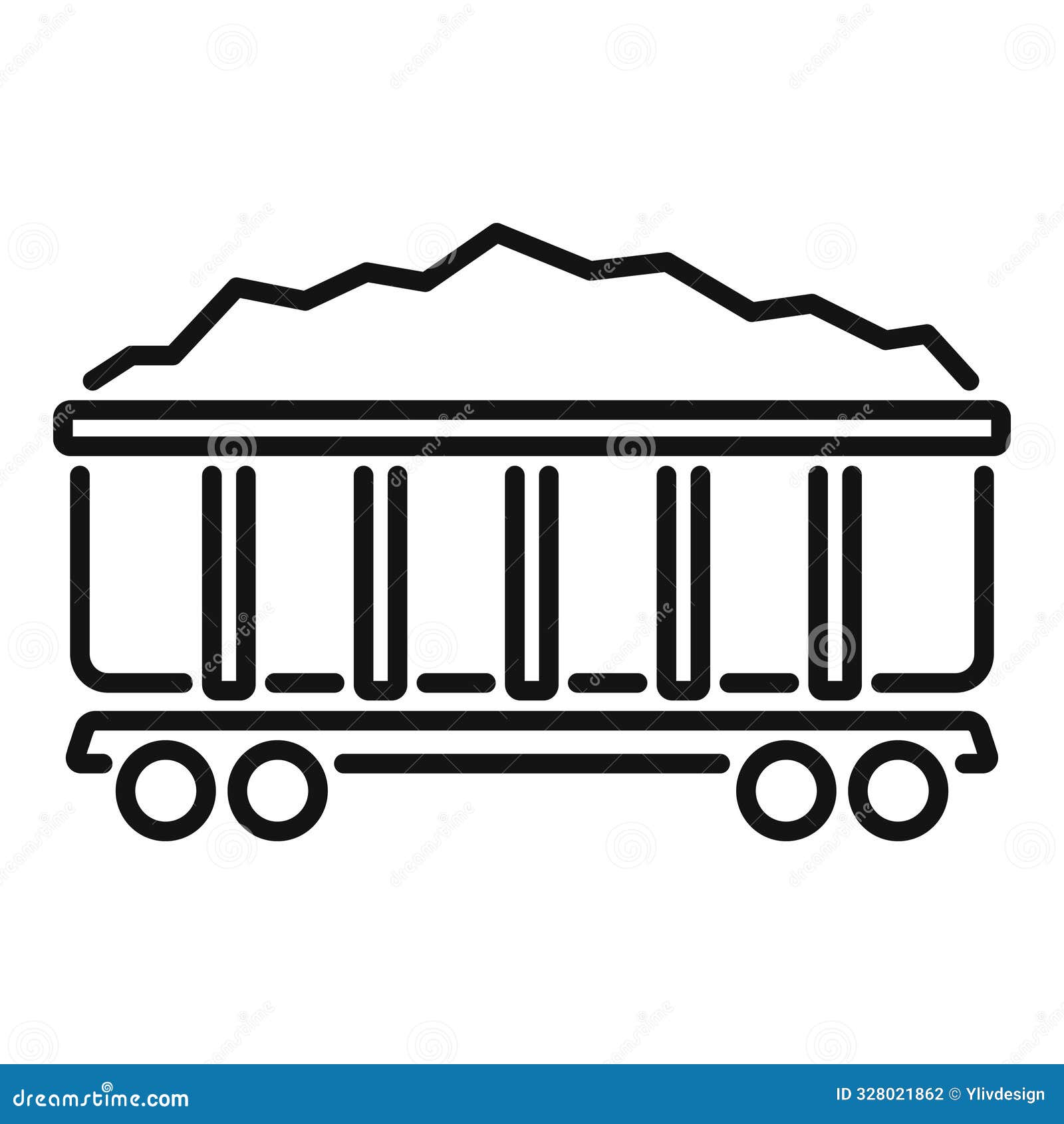 Full Mining Cart on Wheels Transporting Coal Stock Vector ...