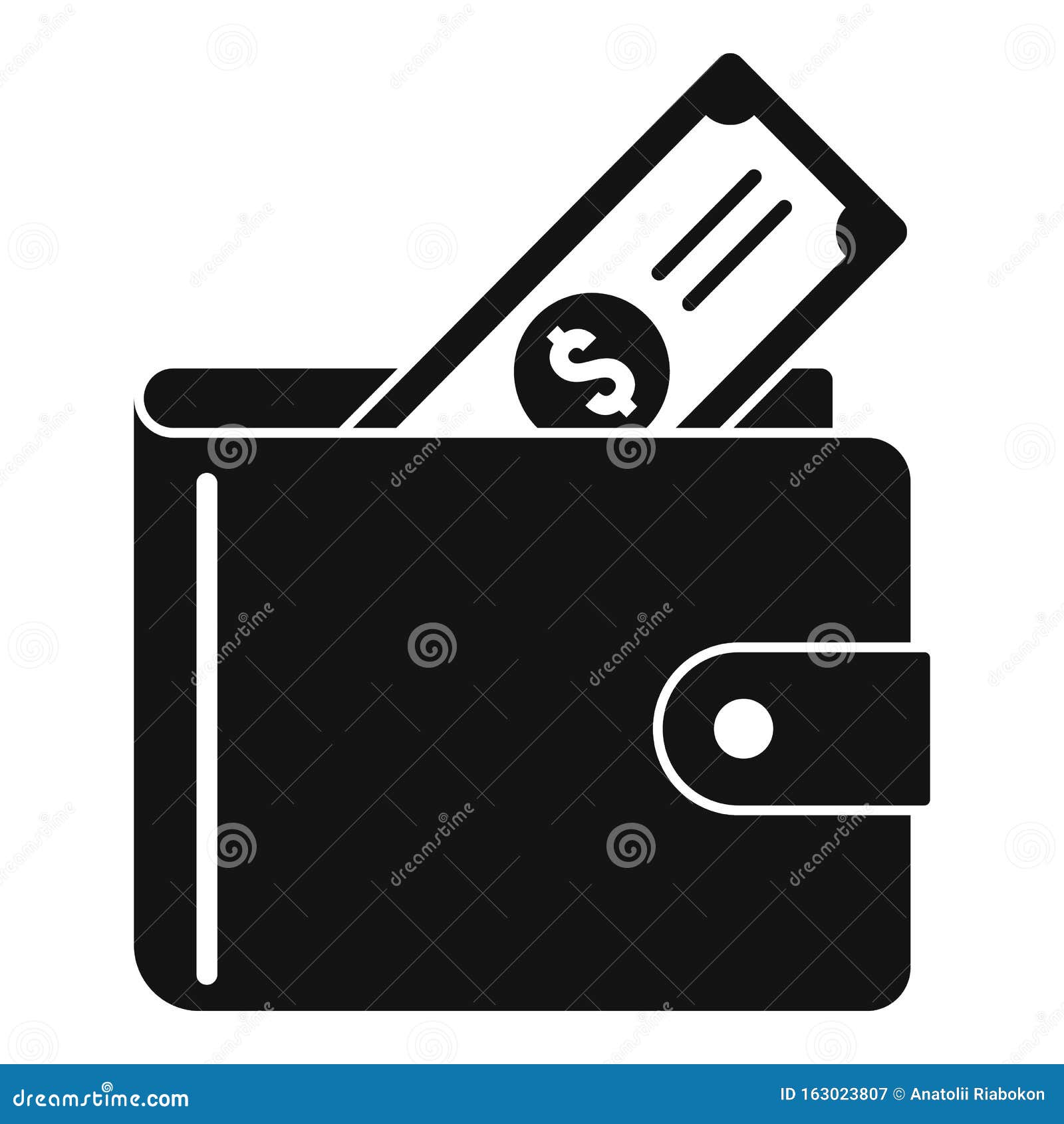 Full Money Wallet Icon, Simple Style Stock Vector - Illustration of ...