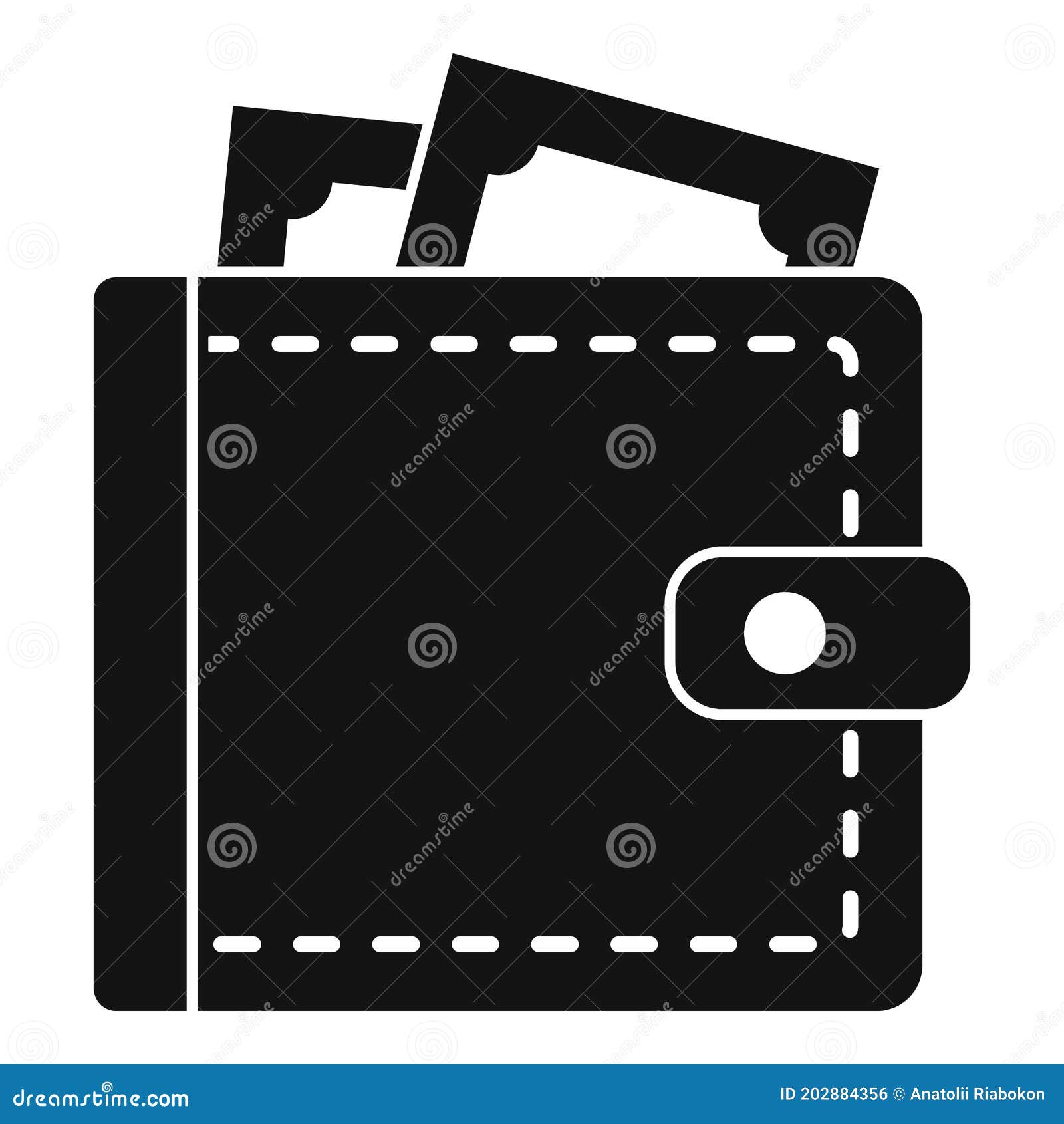 Full Money Wallet Icon, Simple Style Stock Vector - Illustration of ...