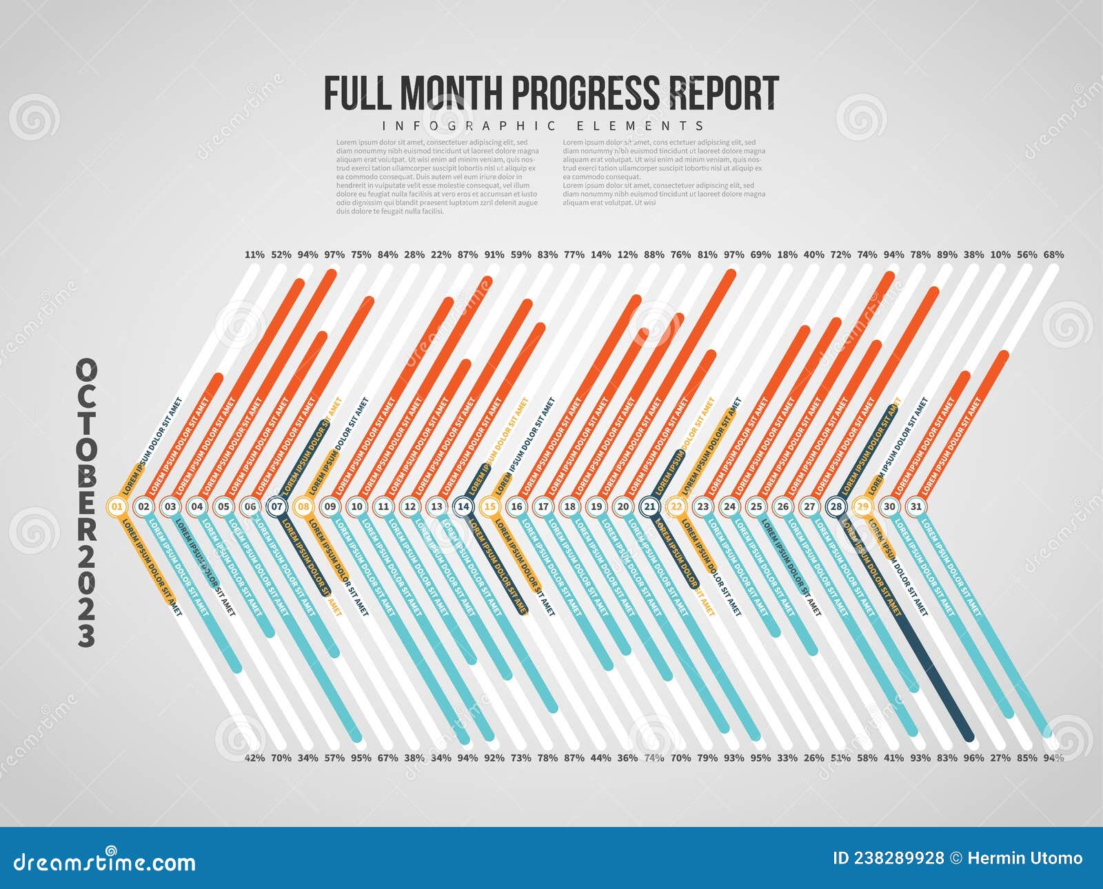 Full Month Progress Report Infographic Stock Vector - Illustration of ...