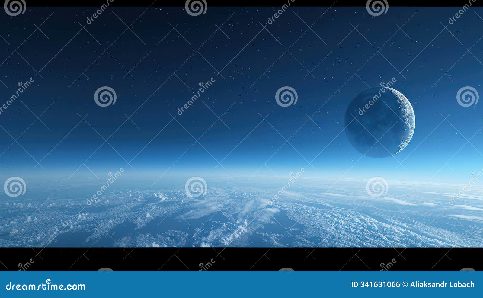 The Full Moon is Above the Earth. View of the Moon from Space Stock ...