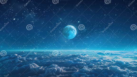 The Full Moon is Above the Earth. View of the Moon from Space Stock ...