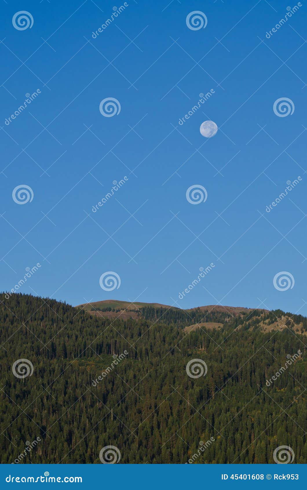 Full Moon Above the Mountains Stock Photo - Image of evening, mountain ...