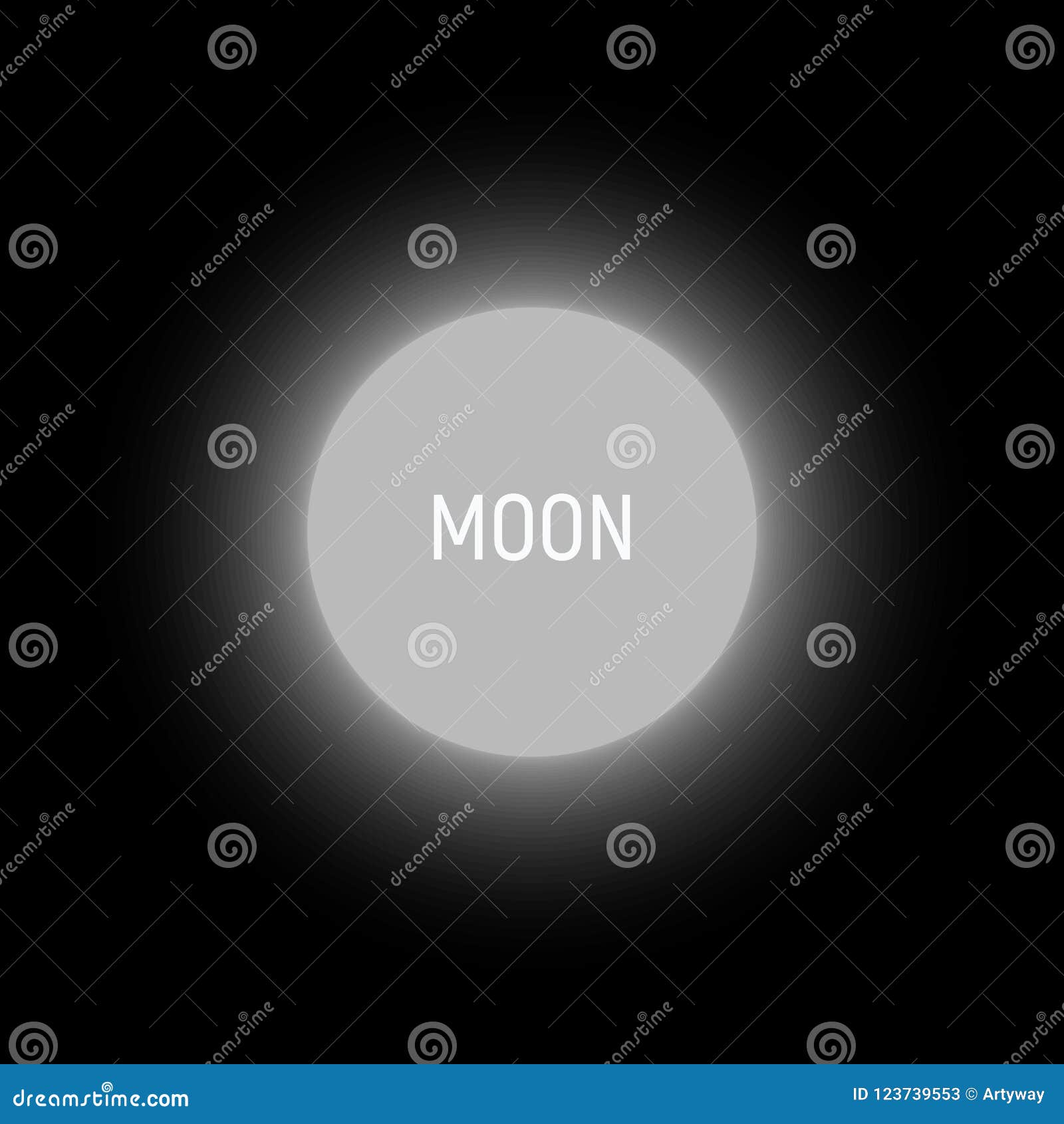 Full Moon Abstract Vector Illustration. Luminous Circle, Logo Template ...