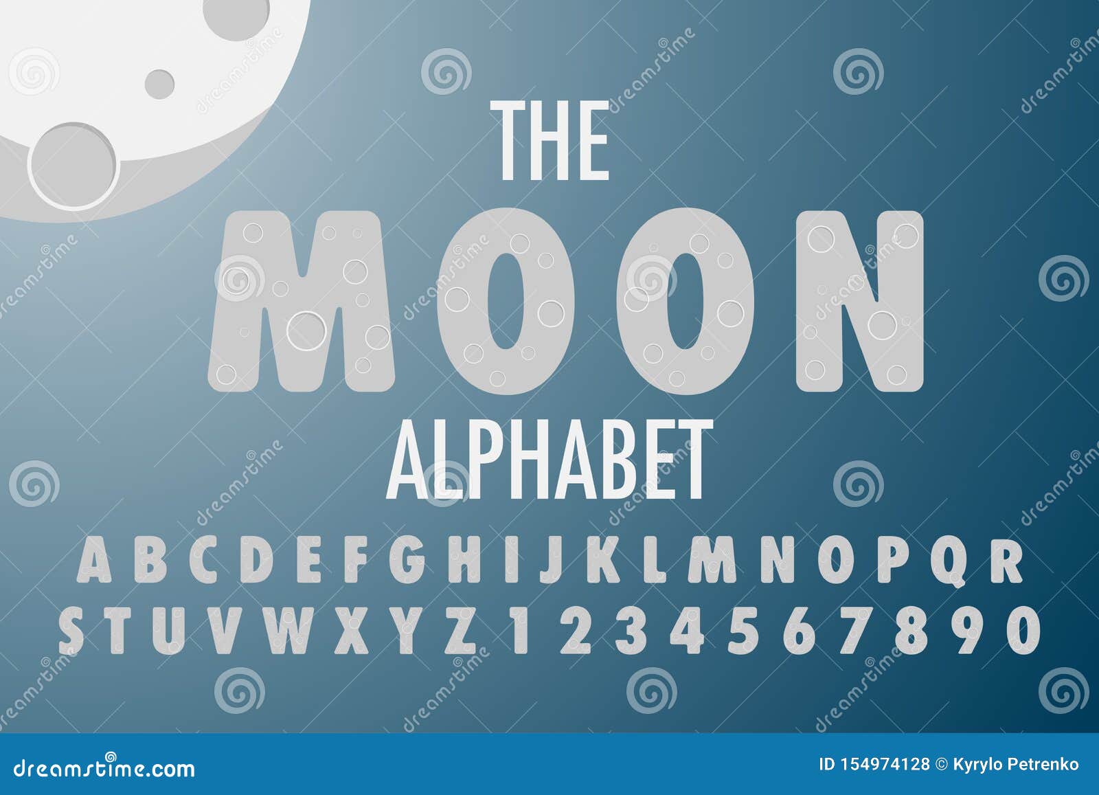 Moon Font. Yellow Letters Of Moon Texture. Vector Alphabet ...