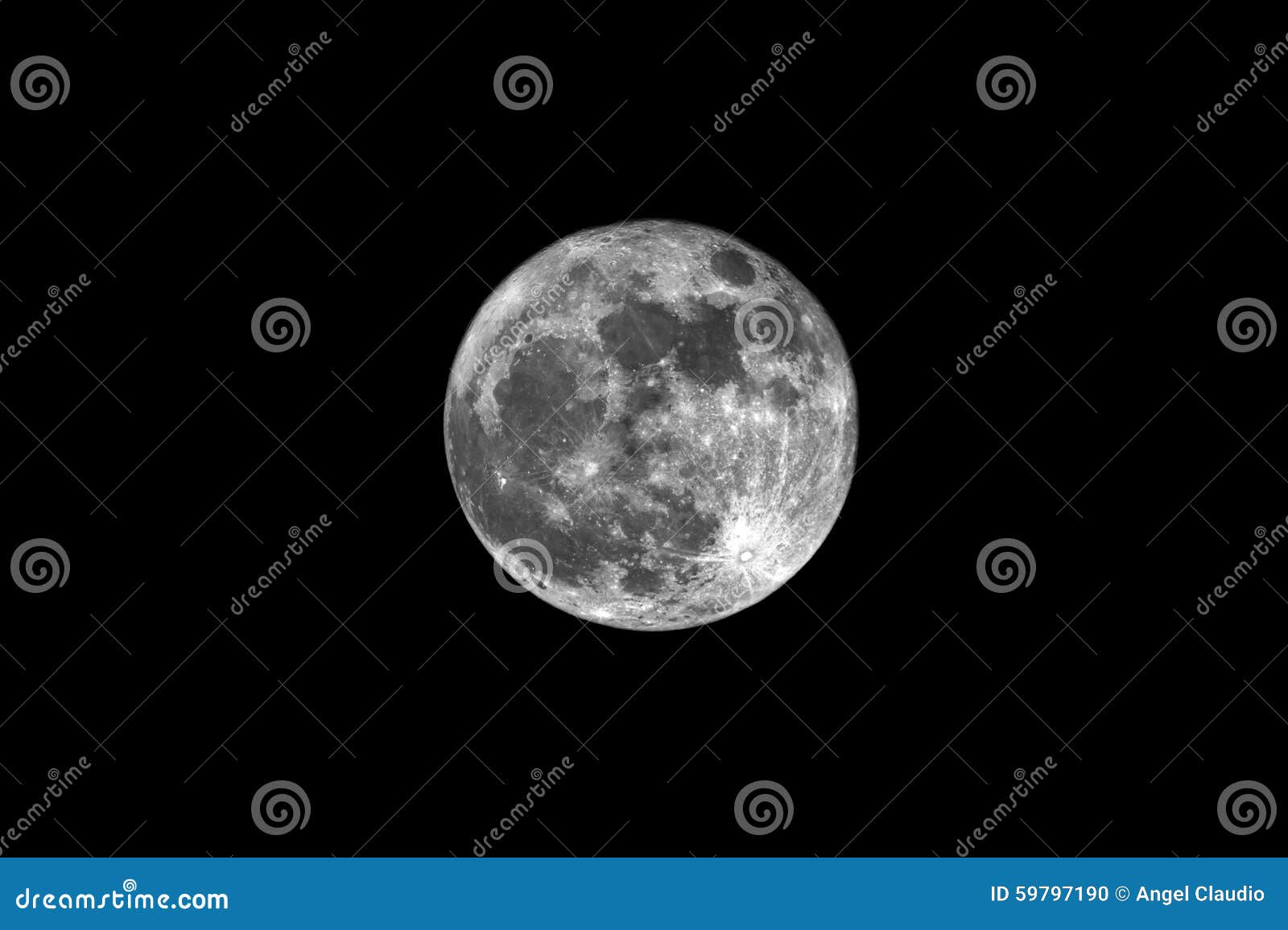Full Moon As Seen through Telescope Stock Photo - Image of crater ...