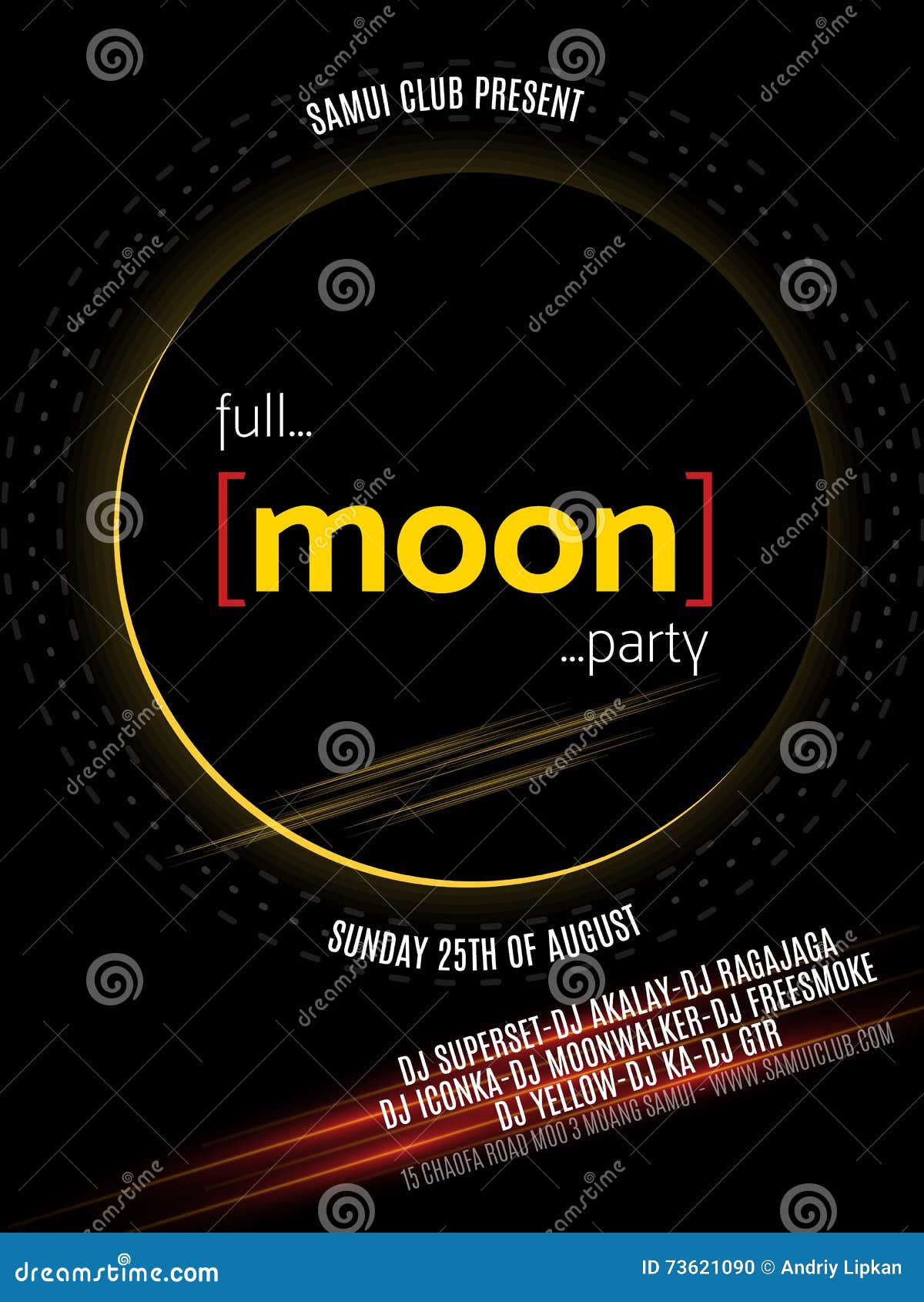 Full Moon Beach Party Flyer. Vector Design EPS 10 Stock Vector ...