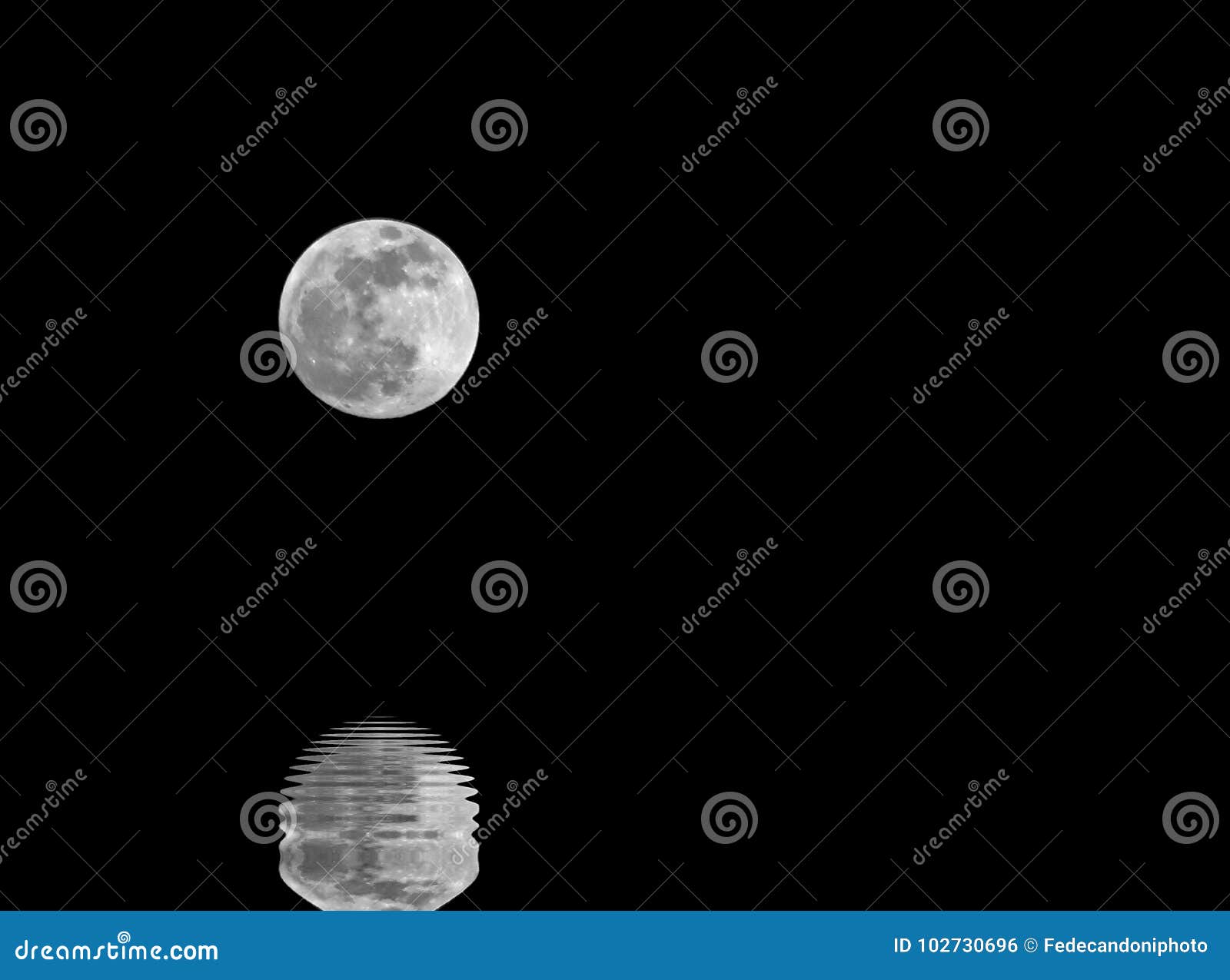 Full Moon with Beautiful Reflection on the Water Stock Photo - Image of ...