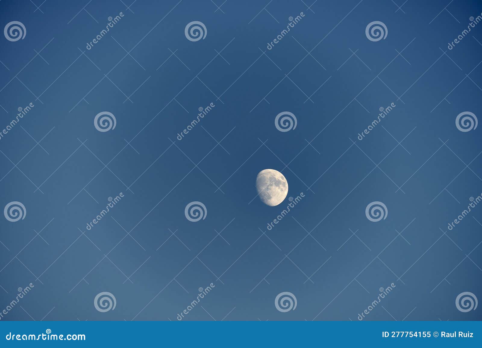 An almost Full Moon on a Blue Background Stock Image - Image of relax ...