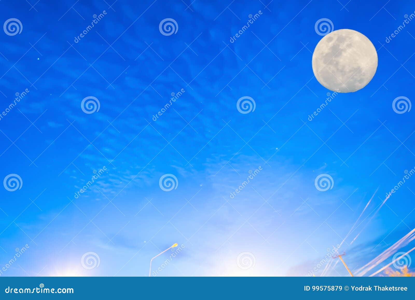Moon with blue background stock image. Image of natural - 99575879
