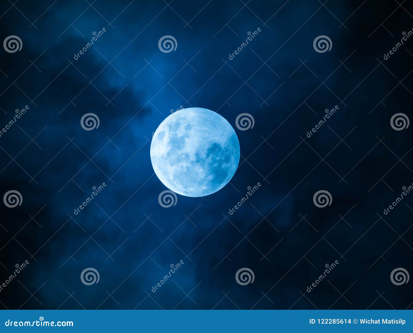 Full Moon Blue Night stock photo. Image of cloud, moon - 122285614