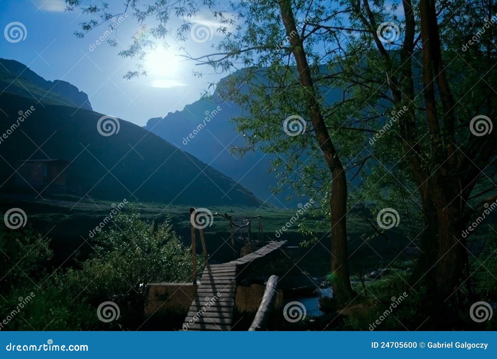 Full moon and bridge stock photo. Image of line, path - 24705600