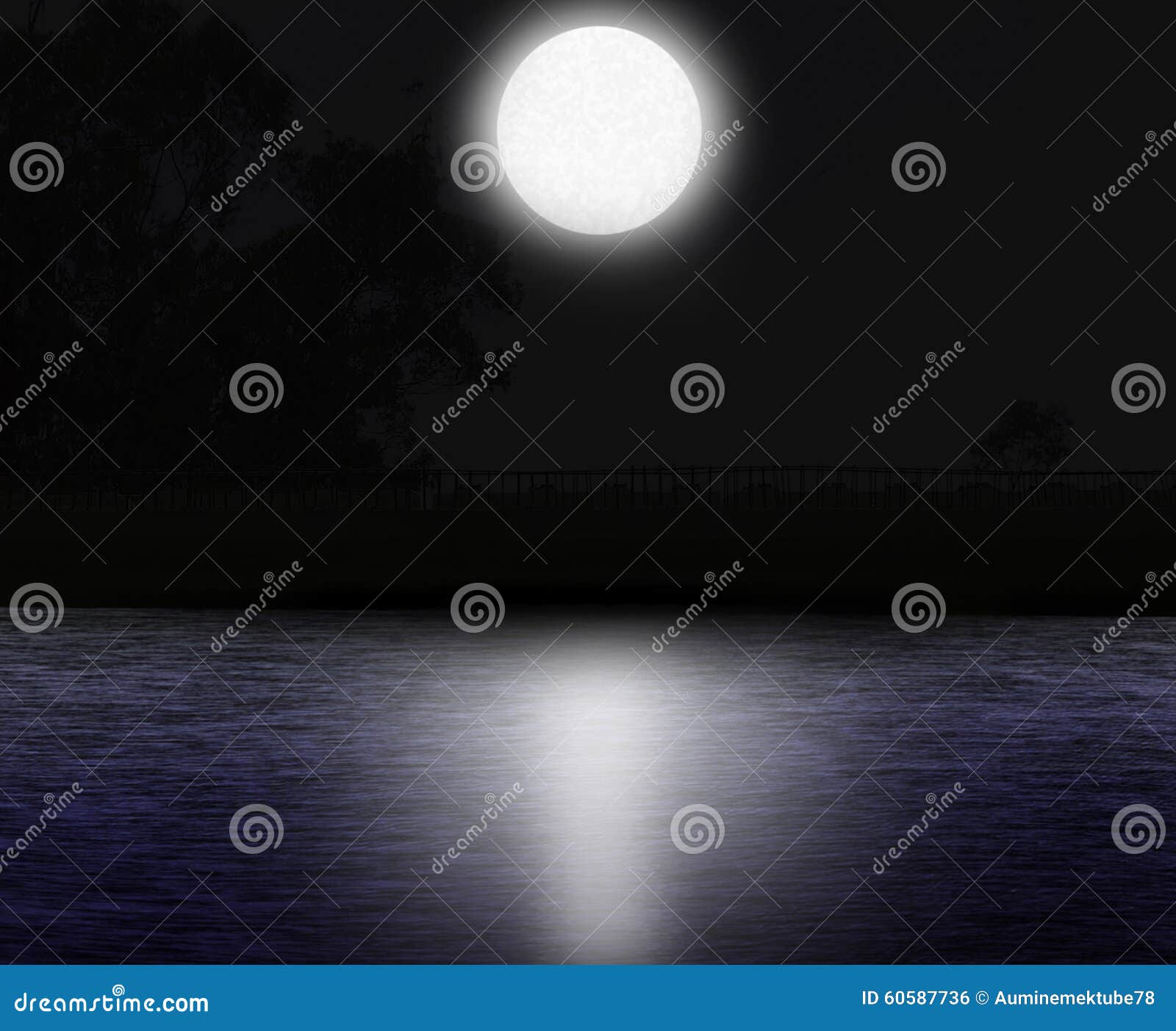 Full moon stock photo. Image of dark, water, light, bright - 60587736