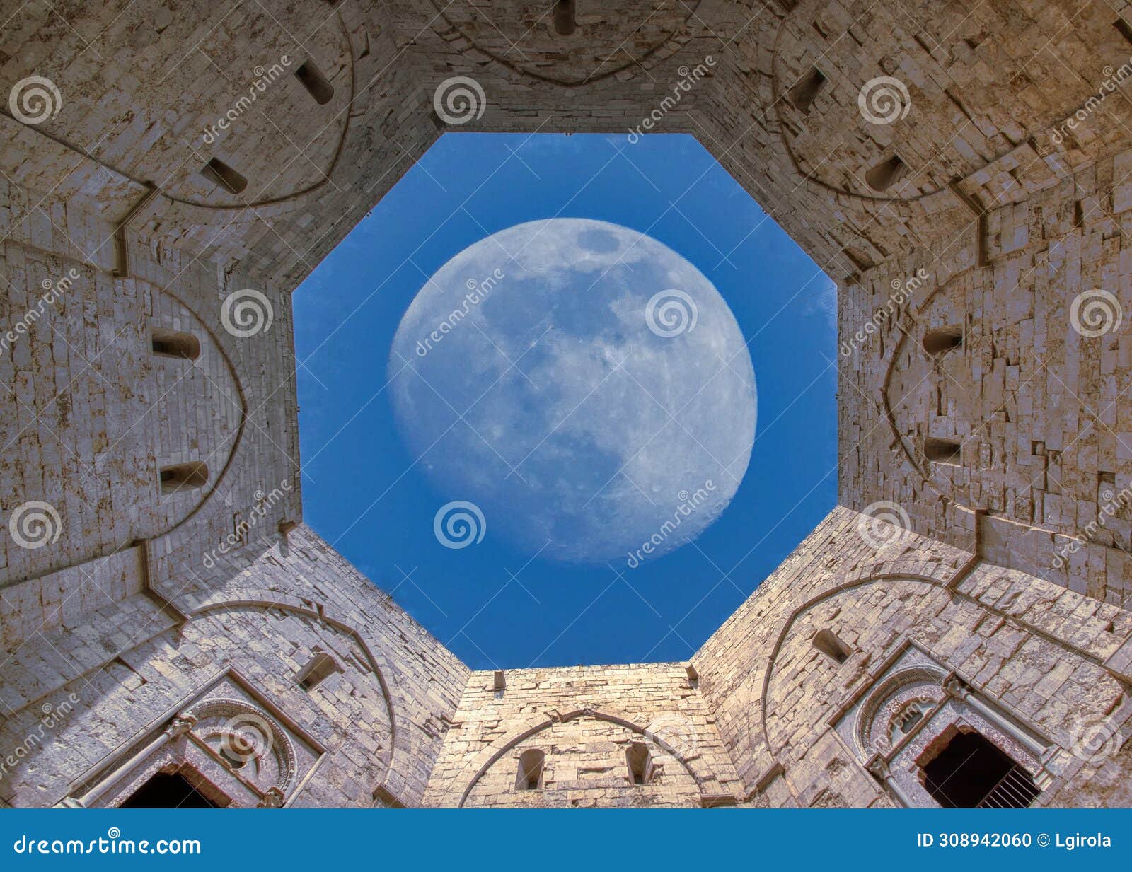 The full moon castle stock photo. Image of horizontal - 308942060