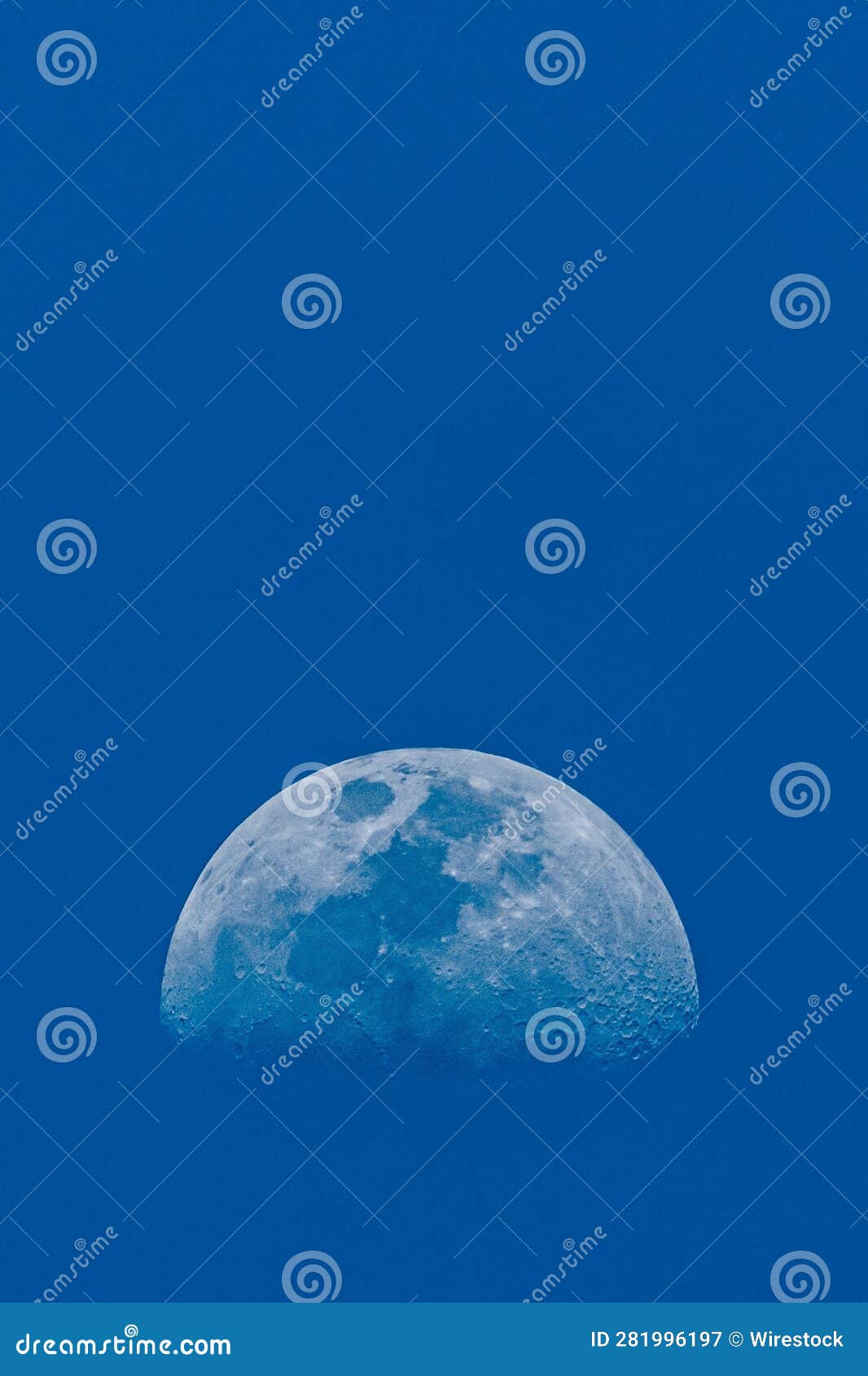 Full Moon in a Clear Blue Sky with No Clouds Stock Image - Image of ...