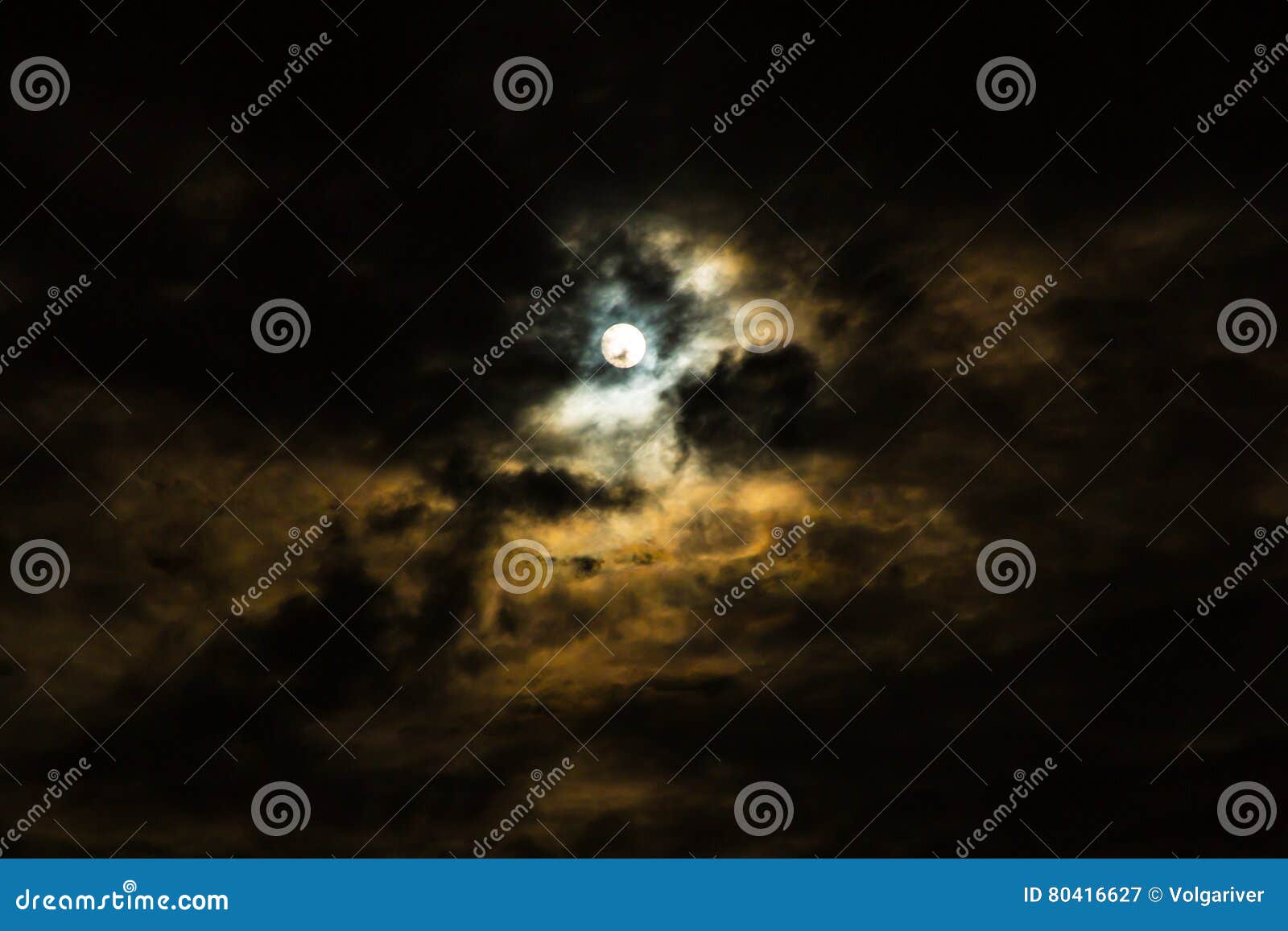 Full Moon and Clouds on Stormy Overcast Night Stock Image - Image of ...