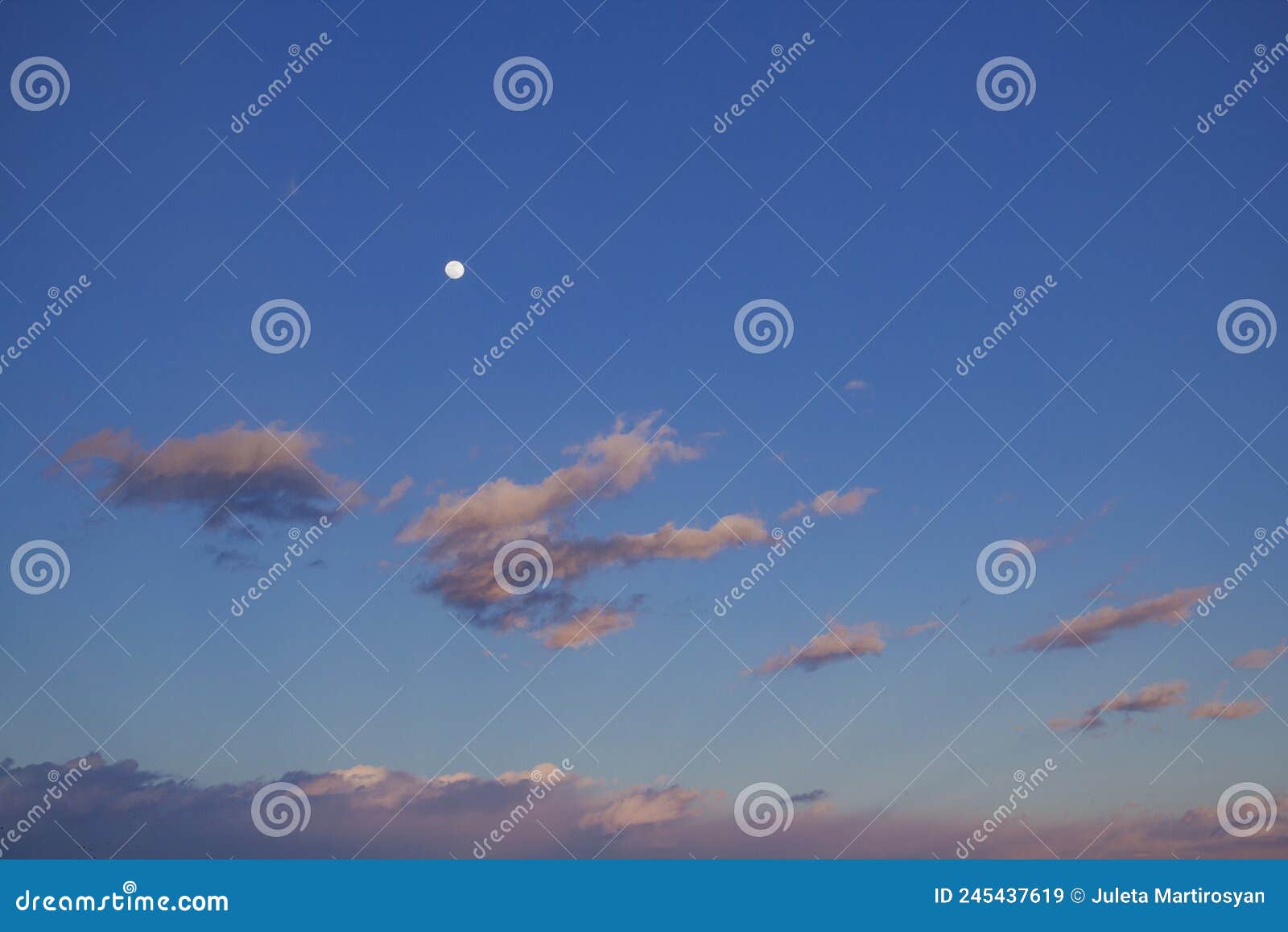 Full Moon and Clouds at Sunset Stock Image - Image of colorful, weather ...