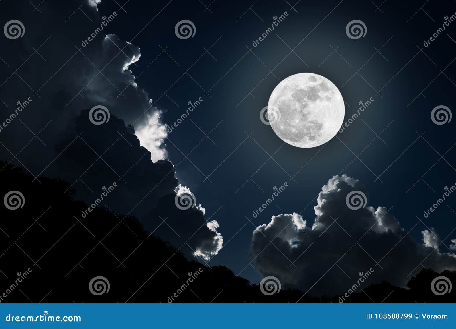 Full moon and cloud stock image. Image of cloudscape - 108580799