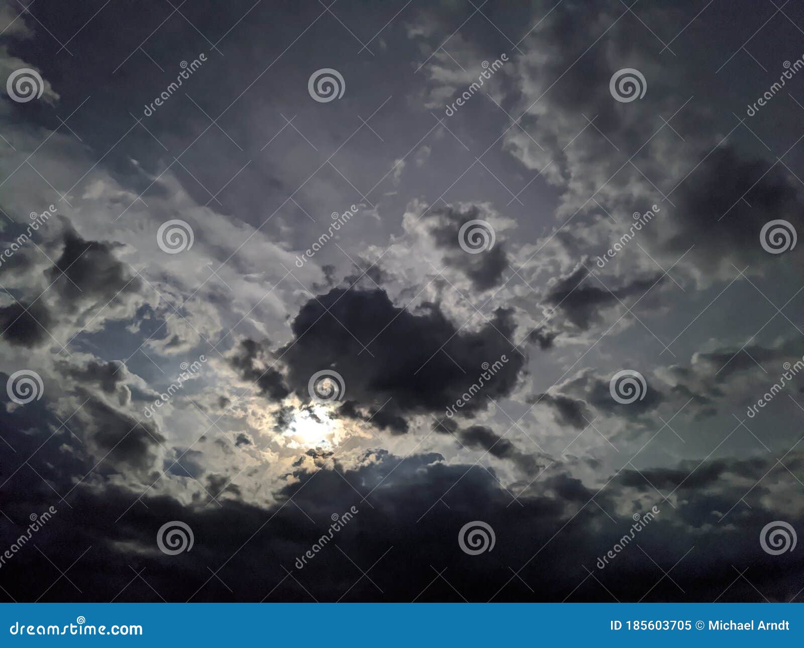 Full Moon in a Cloudy Night Sky Stock Image - Image of thunder, dusk ...