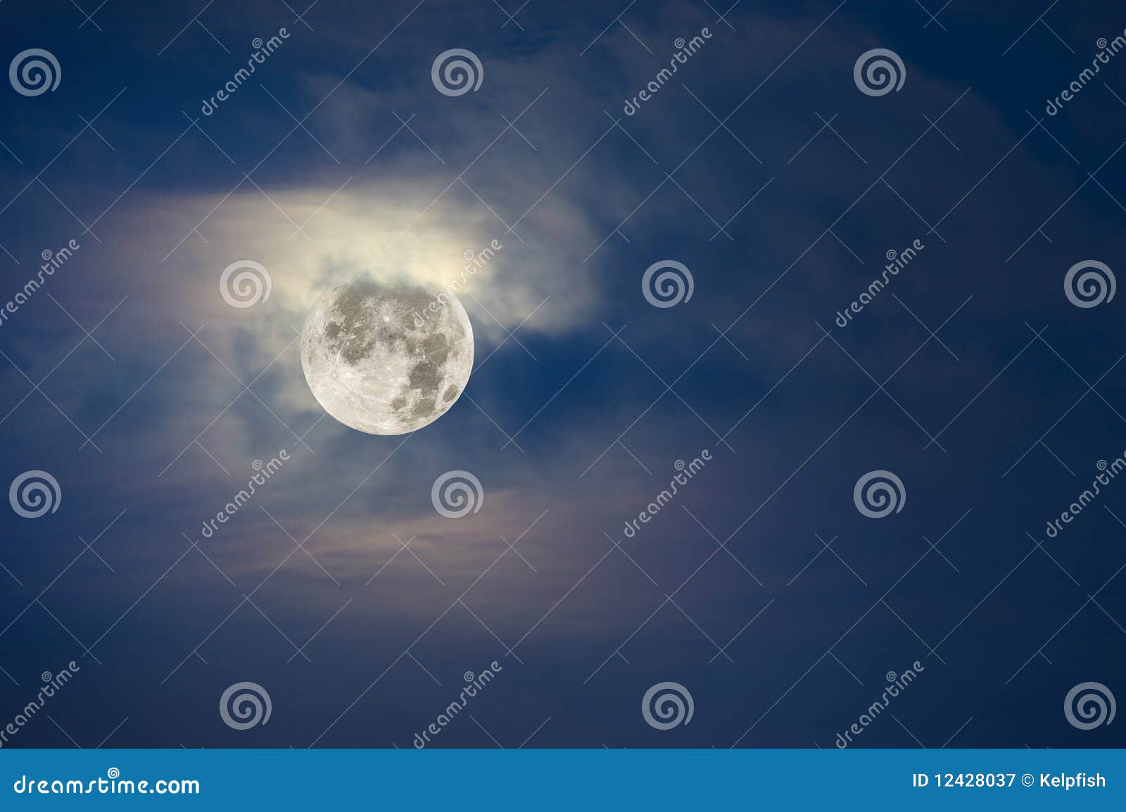 Full moon and cloudy sky stock image. Image of clouds - 12428037