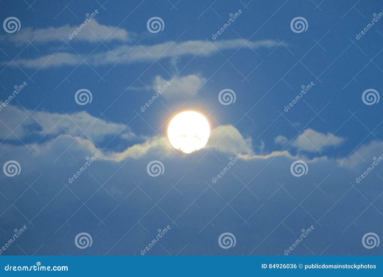 Full Moon In Cloudy Sky 4 (daytime) Picture. Image: 84926036