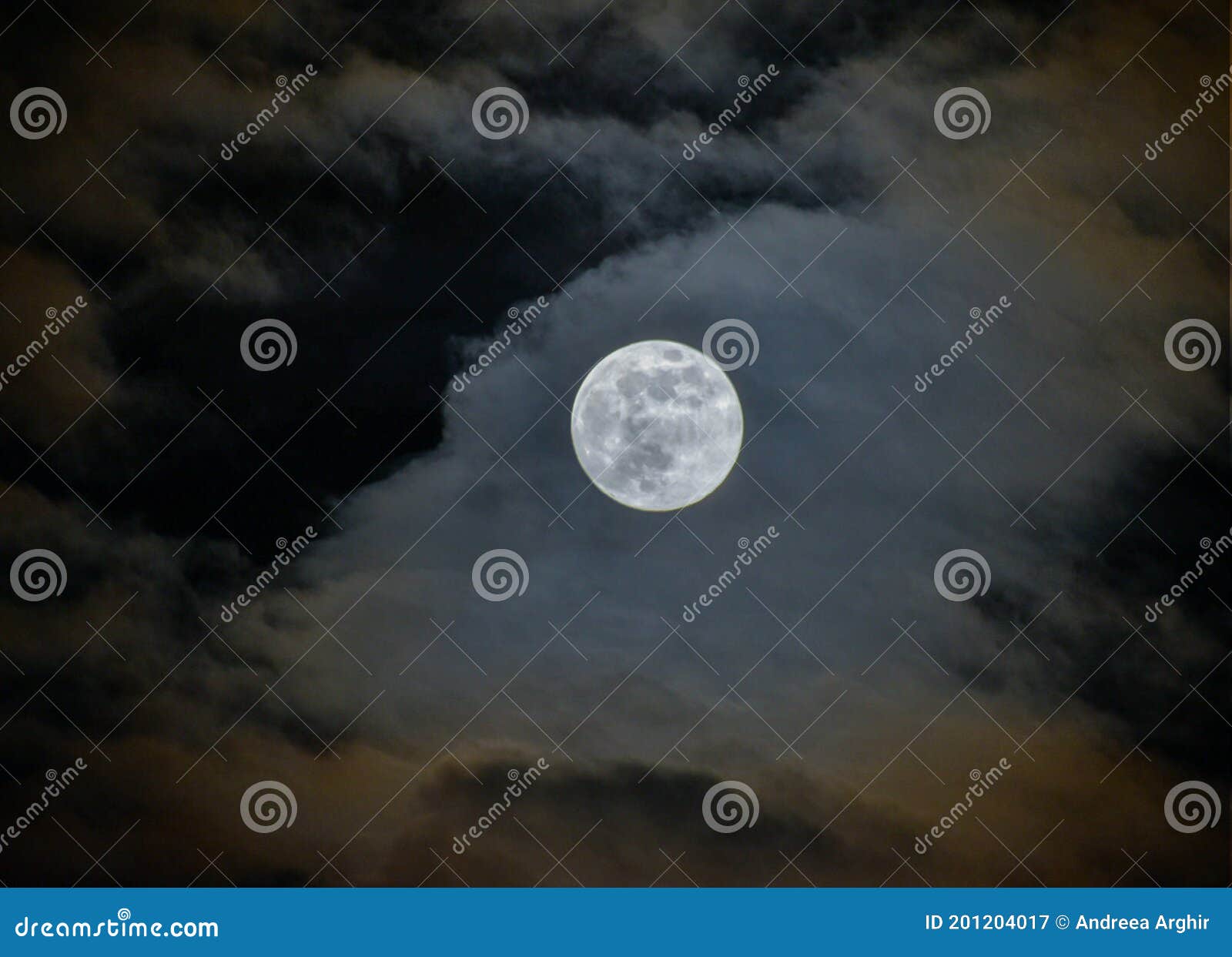 Full moon on cloudy sky stock image. Image of full, astronomy - 201204017