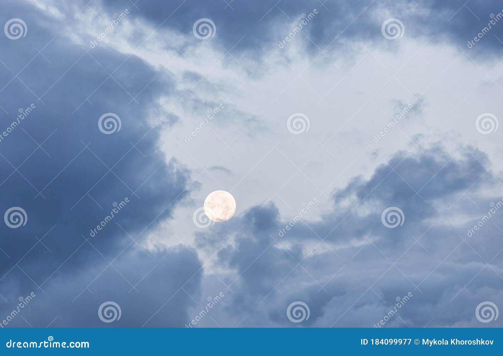 Full Moon on the Cloudy Sky Stock Image - Image of beautiful ...