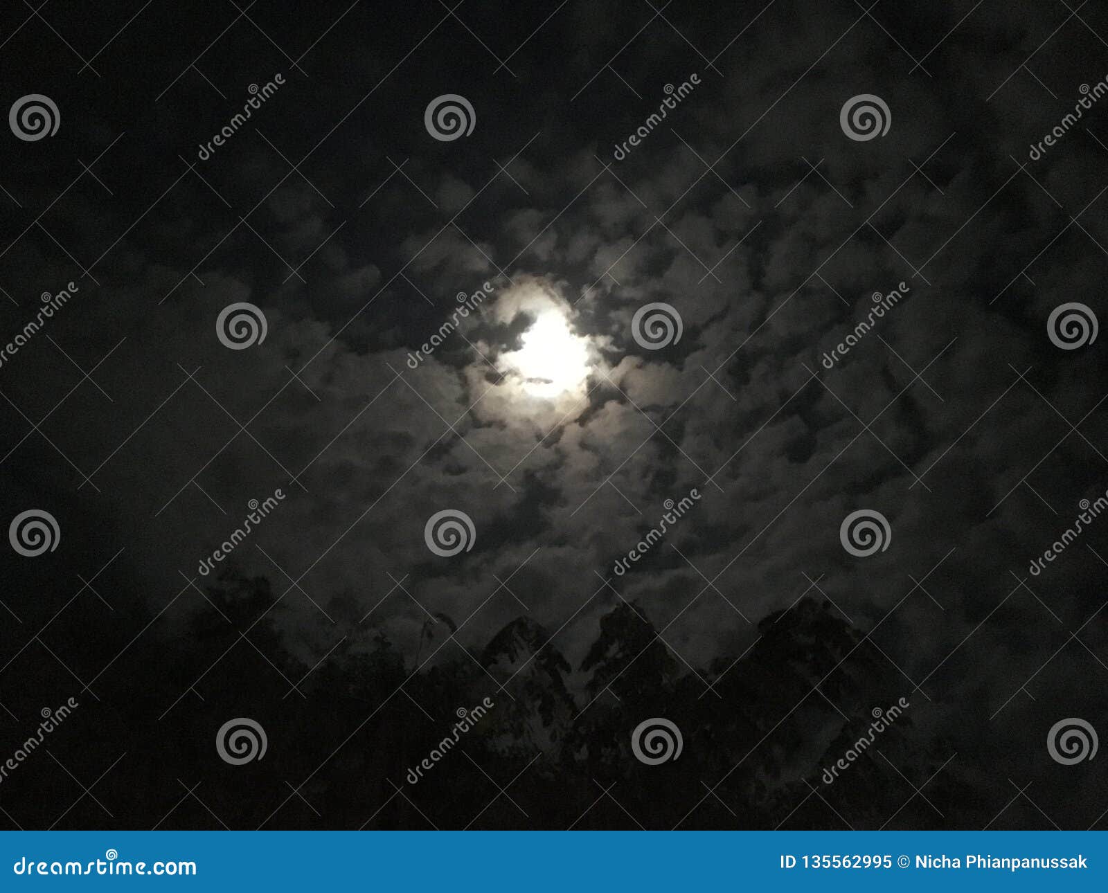 Full moon and clouds stock image. Image of full, night - 135562995