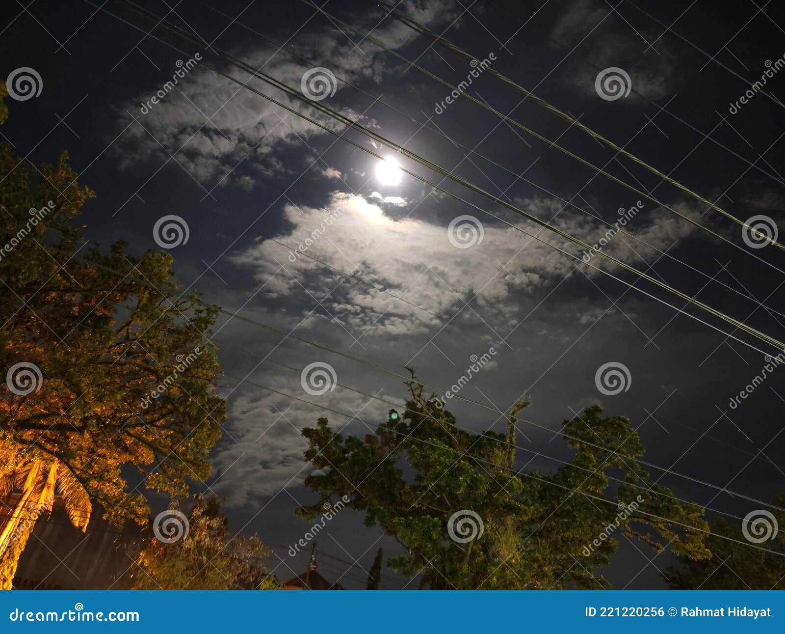 Full moon on a cold night stock photo. Image of nature - 221220256