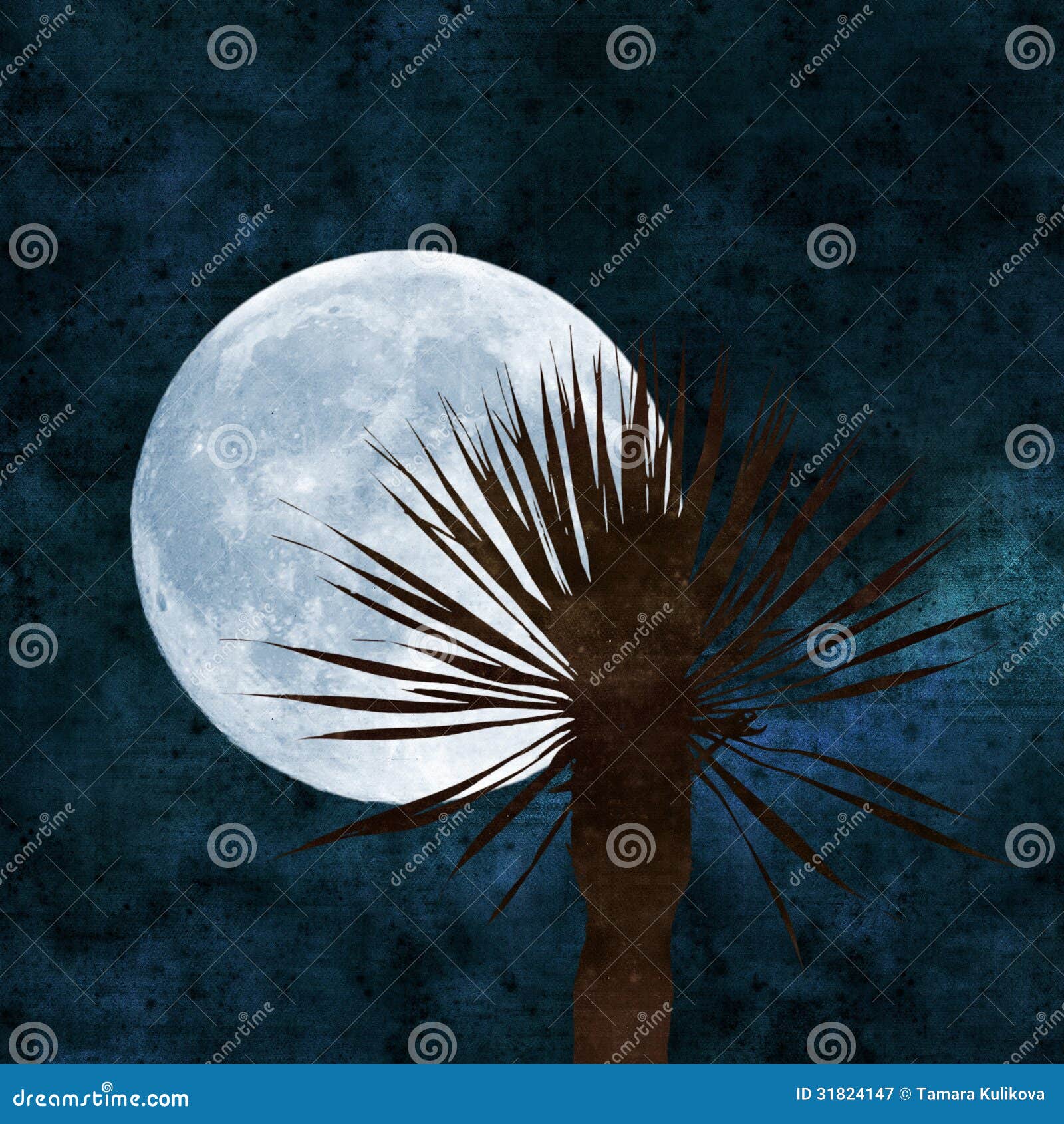 Full moon collage stock illustration. Illustration of mistic - 31824147