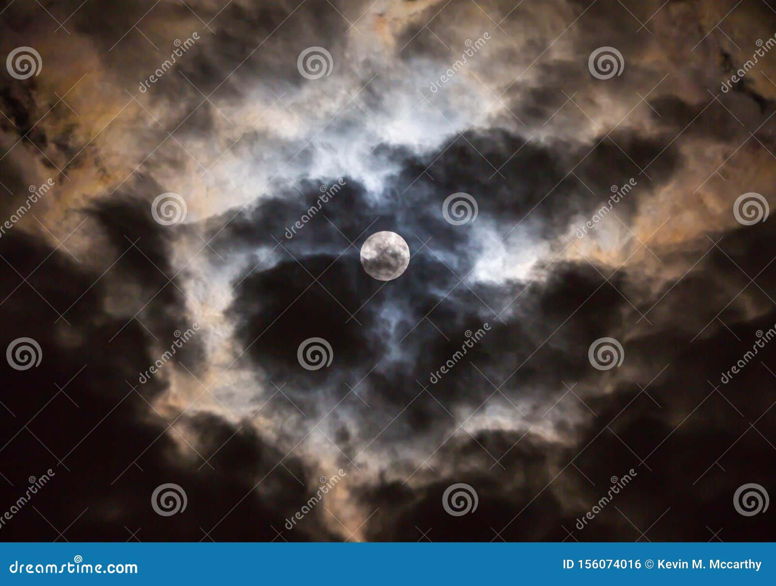 Full Moon and Colorful Clouds Stock Photo - Image of moonlight, night ...