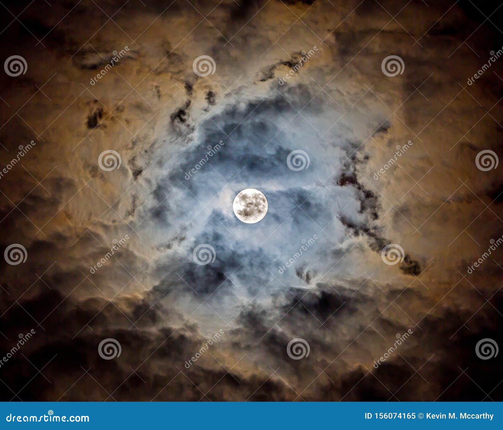 Full Moon and Colorful Clouds Stock Image - Image of nature, night ...