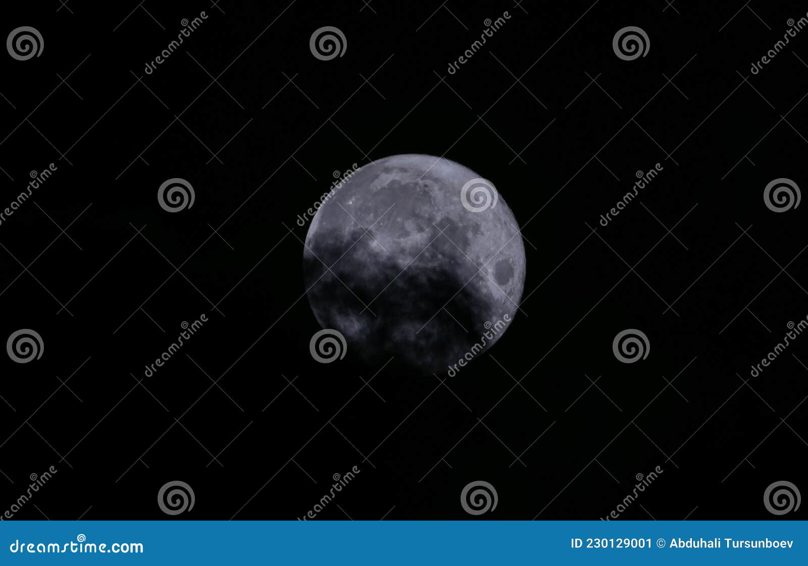 The Full Moon is Covered with Clouds Stock Image - Image of bright ...