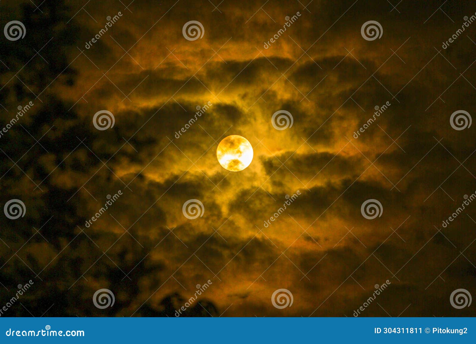 Full Moon Covered by Clouds at Night Stock Image - Image of sunlight ...