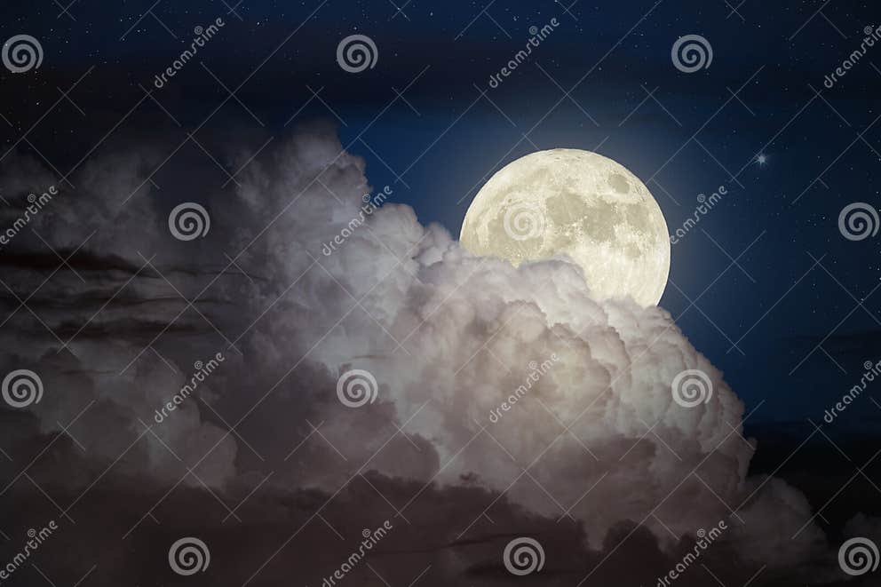 Full Moon Covered by Strong Cloud Stock Image - Image of moonlight ...